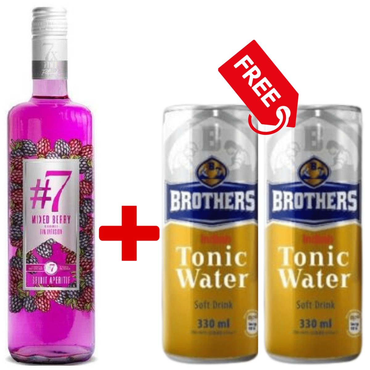 #7 Blueberry Gin 750ml + 2 Free Brothers Indian Tonic 330ml - Oaks & Corks
