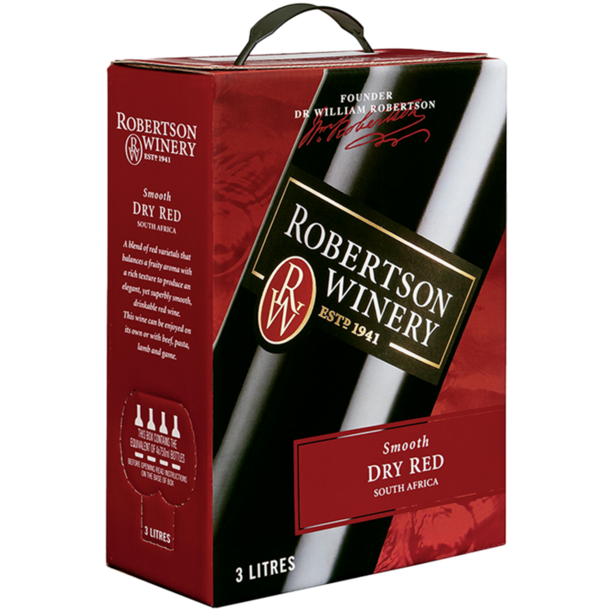 Robertson Winery Smooth Dry Red 3L - Oaks & Corks
