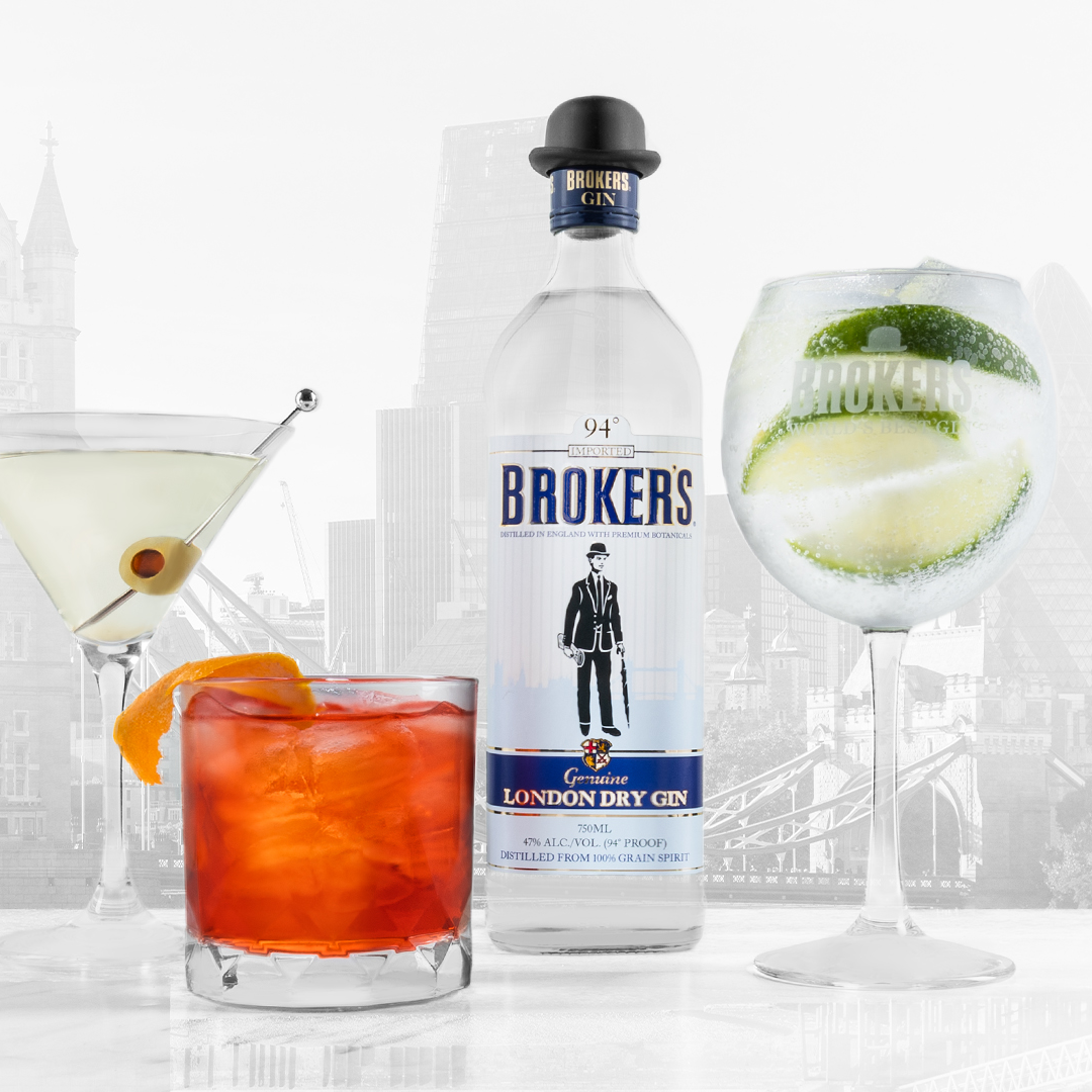 “Buy Broker’s London Dry Gin 1L - Top UK Gin | Oaks & Corks”