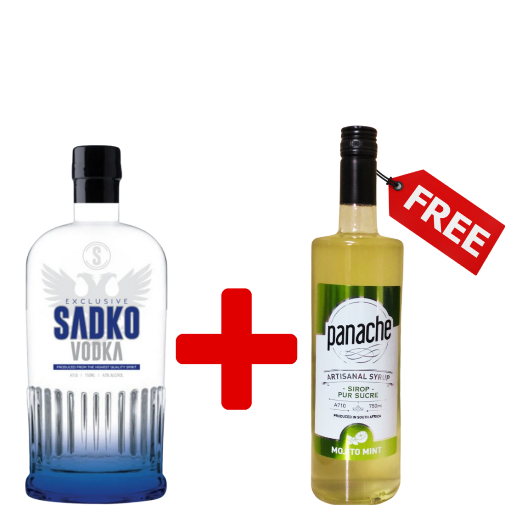 “Exclusive Sadko Vodka + Free Mint Syrup Bundle - Shop Now!”