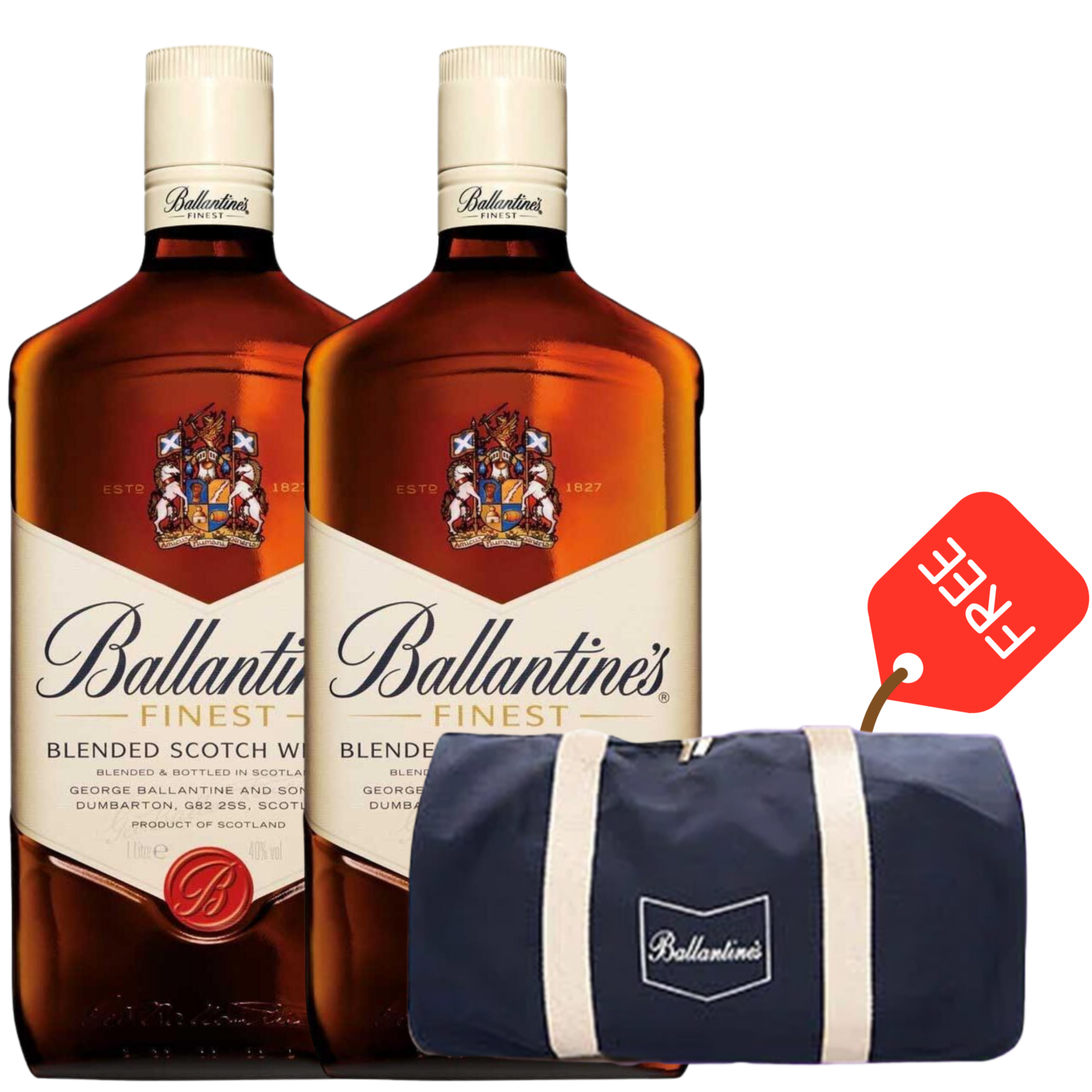 2 Ballantine’s 750ml + Free Ballantine’s Duffle Bag - Oaks & Corks