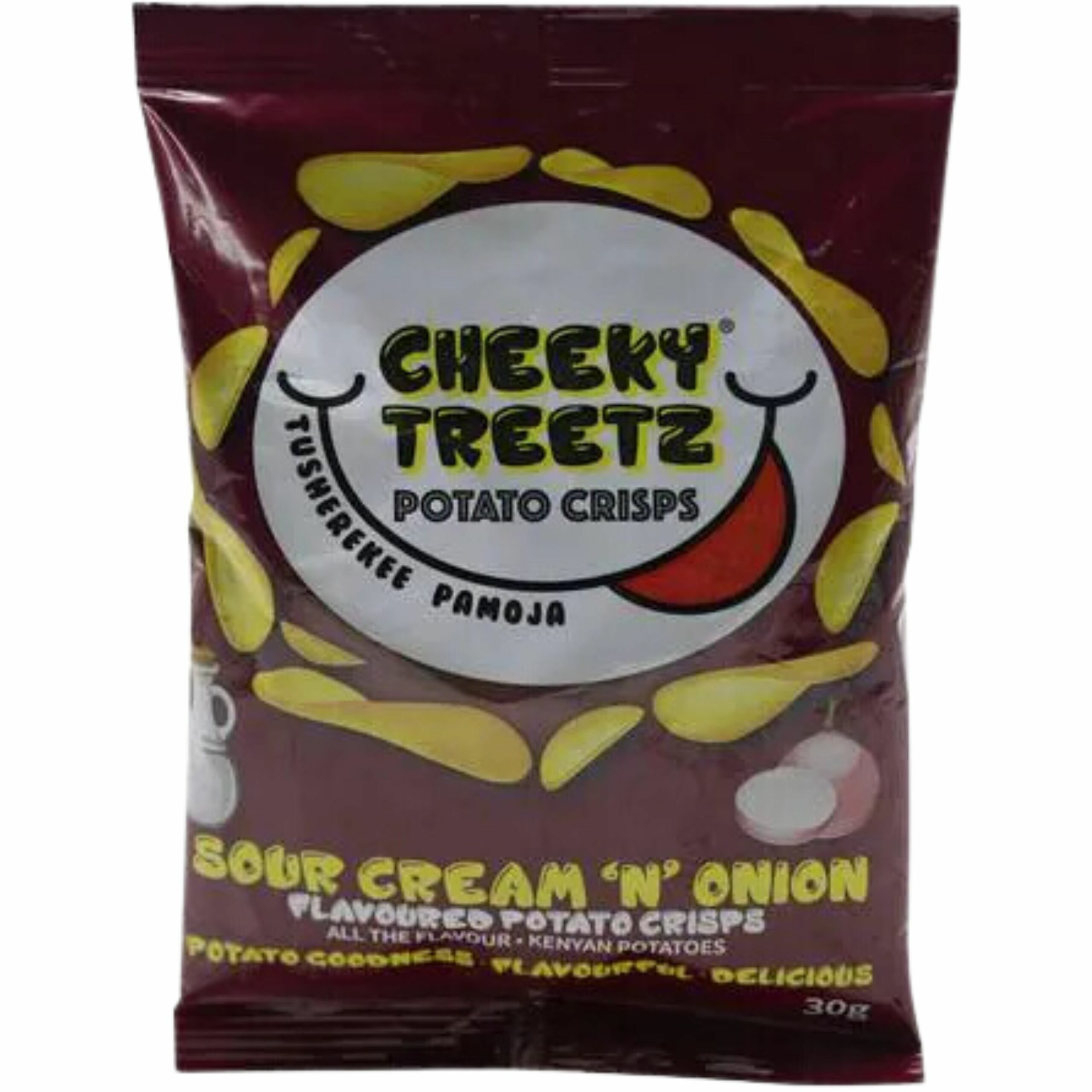 Cheeky Treetz Potato Crisps Sour Cream ‘N’ Onion 30g - Oaks & Corks