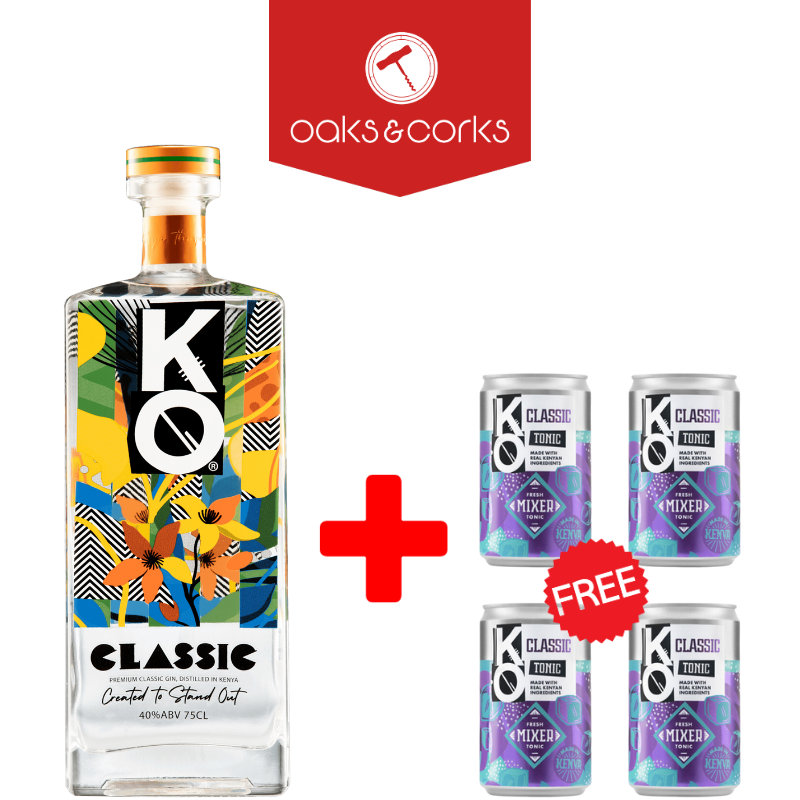 KO Classic Gin 750ml + 4 Free KO 100ml Classic Tonics - Oaks & Corks ...