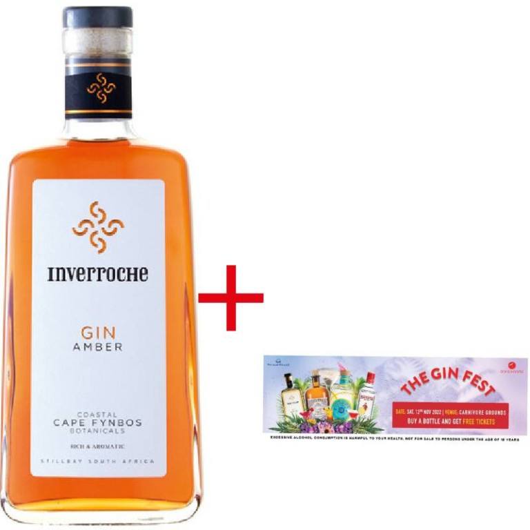 Inverroche Gin Amber 750ml + 3 Free Gin Fest Tickets - Oaks & Corks