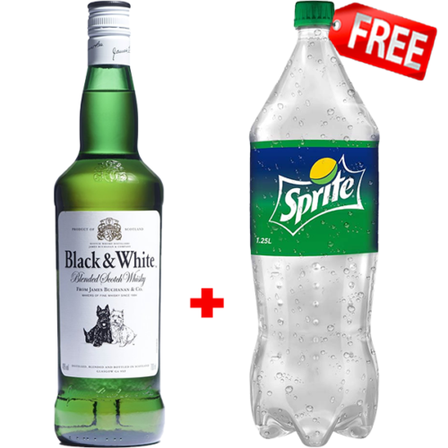 Black & White 750ml + Free Sprite 1.25L - Oaks & Corks