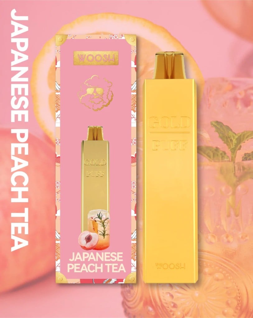 Woosh Gold Vape Japanese Peach Tea - Oaks & Corks