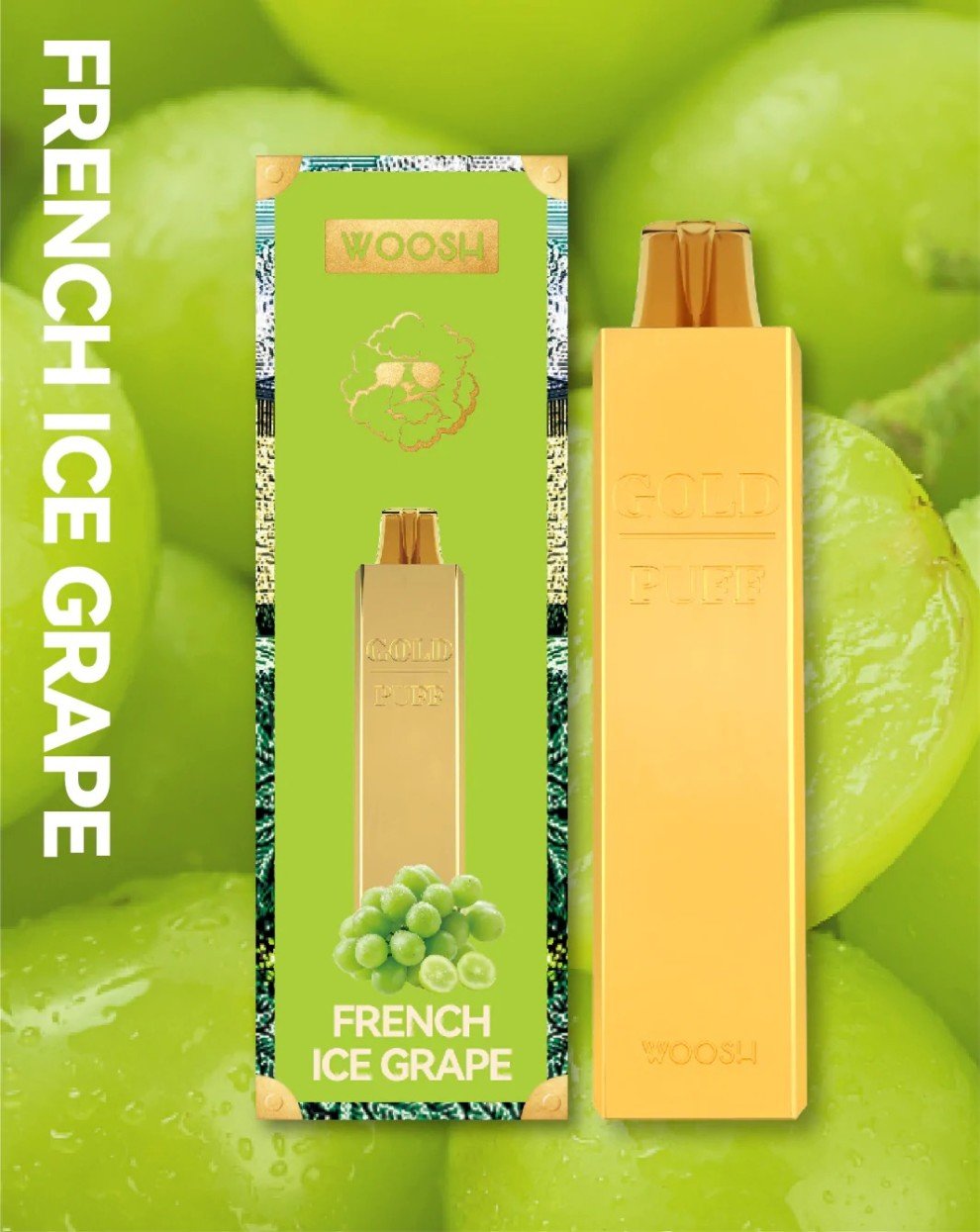 Woosh Gold Vape Rechargeable French Ice Grape - Oaks & Corks
