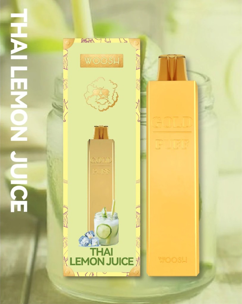Woosh Gold Vape Rechargeable Thai Lemon Juice - Oaks & Corks