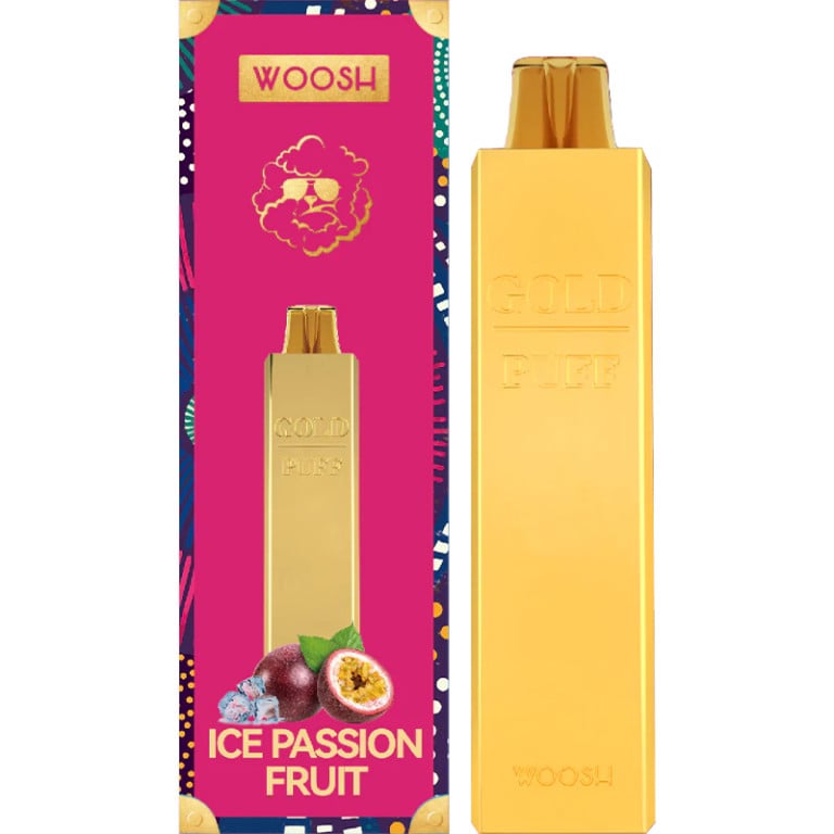 Woosh Gold Vape Rechargeable Ice Passion Fruit - Oaks & Corks